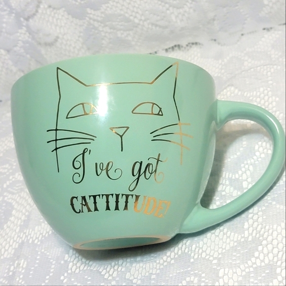 Forever Unique | Dining | Ive Got Cattitude Cat Lover Mug Large Teal ...